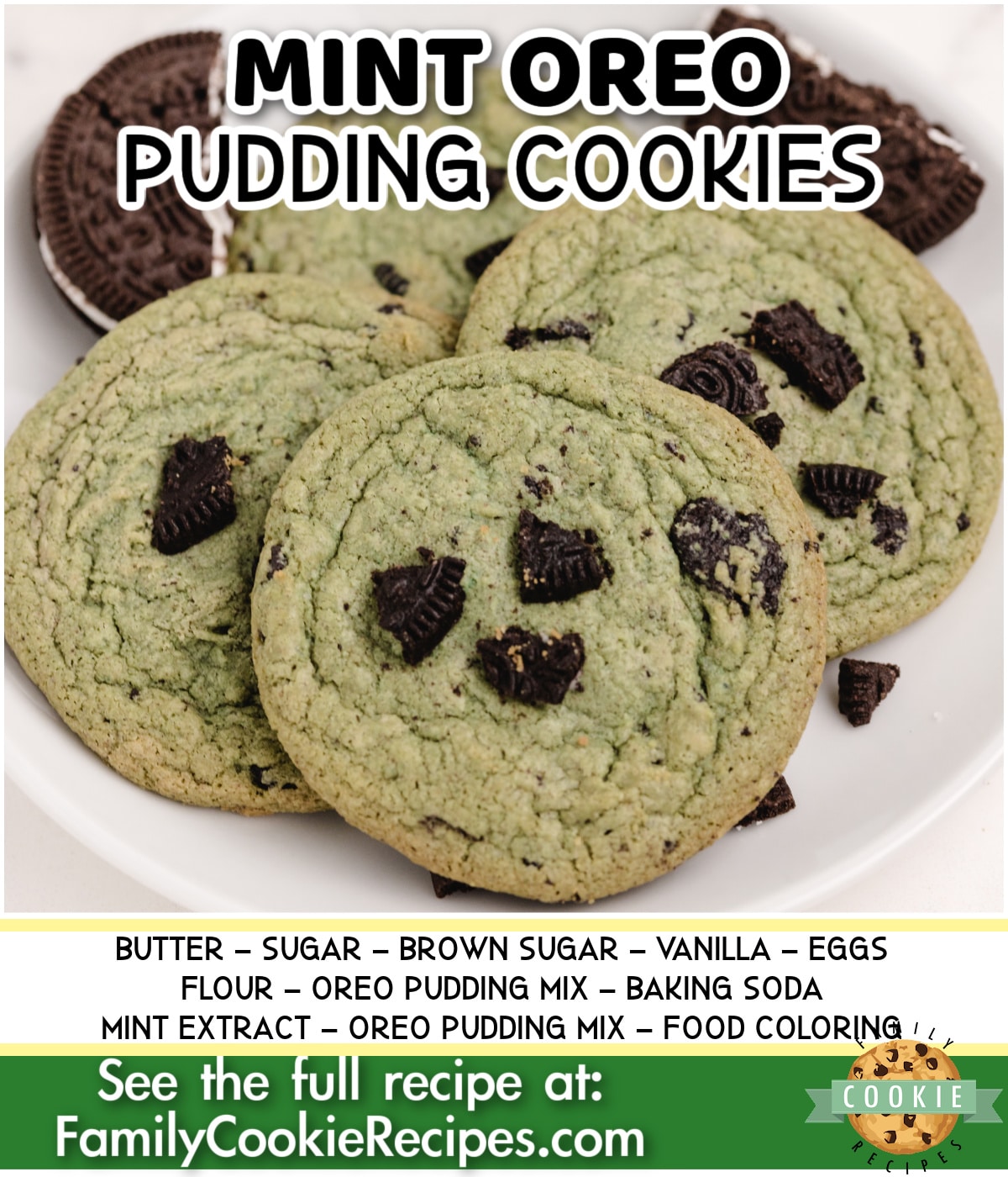 MINT OREO PUDDING COOKIES - Family Cookie Recipes