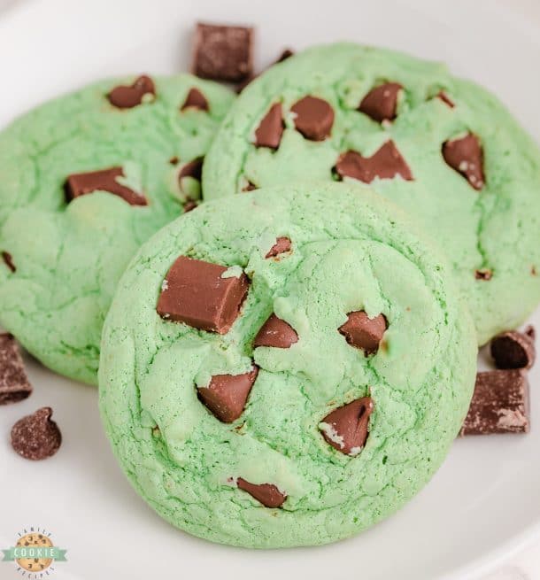 MINT CHOCOLATE CHIP COOKIES - Family Cookie Recipes