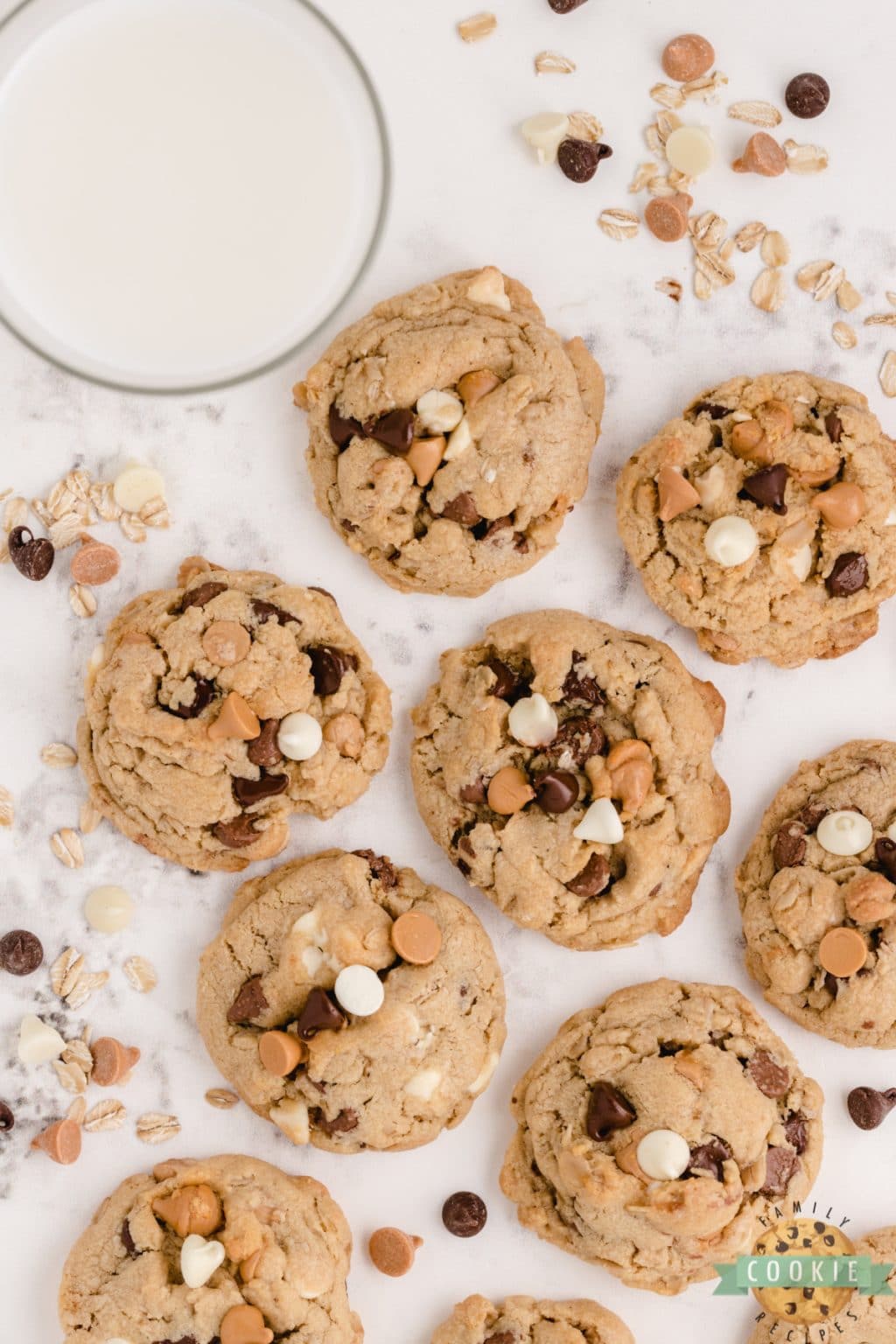 FIVE CHIP PEANUT BUTTER OATMEAL COOKIES - Family Cookie Recipes