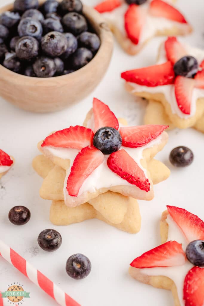 4TH OF JULY BERRY STAR COOKIES - Family Cookie Recipes