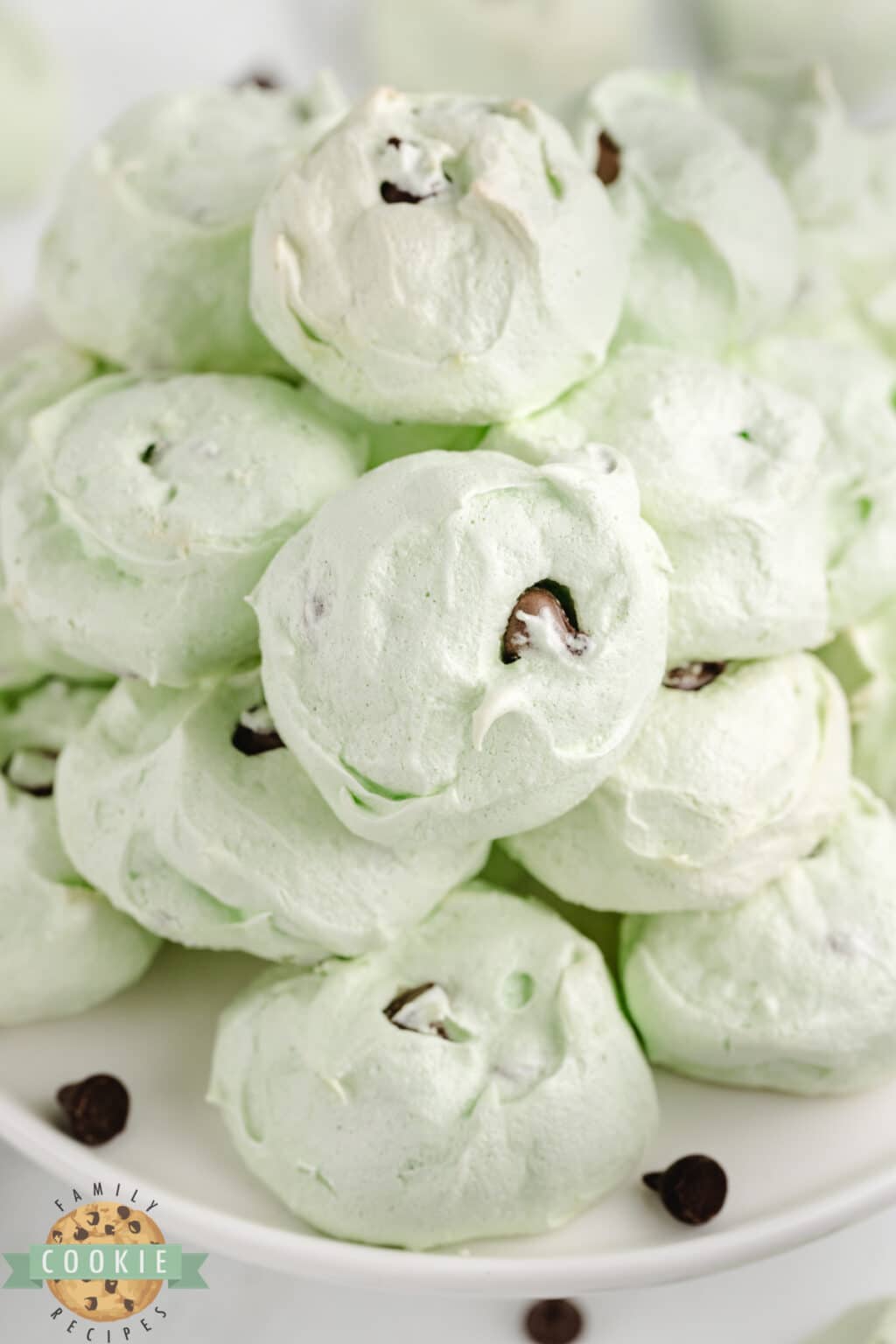 MINT CHOCOLATE CHIP MERINGUE COOKIES - Family Cookie Recipes