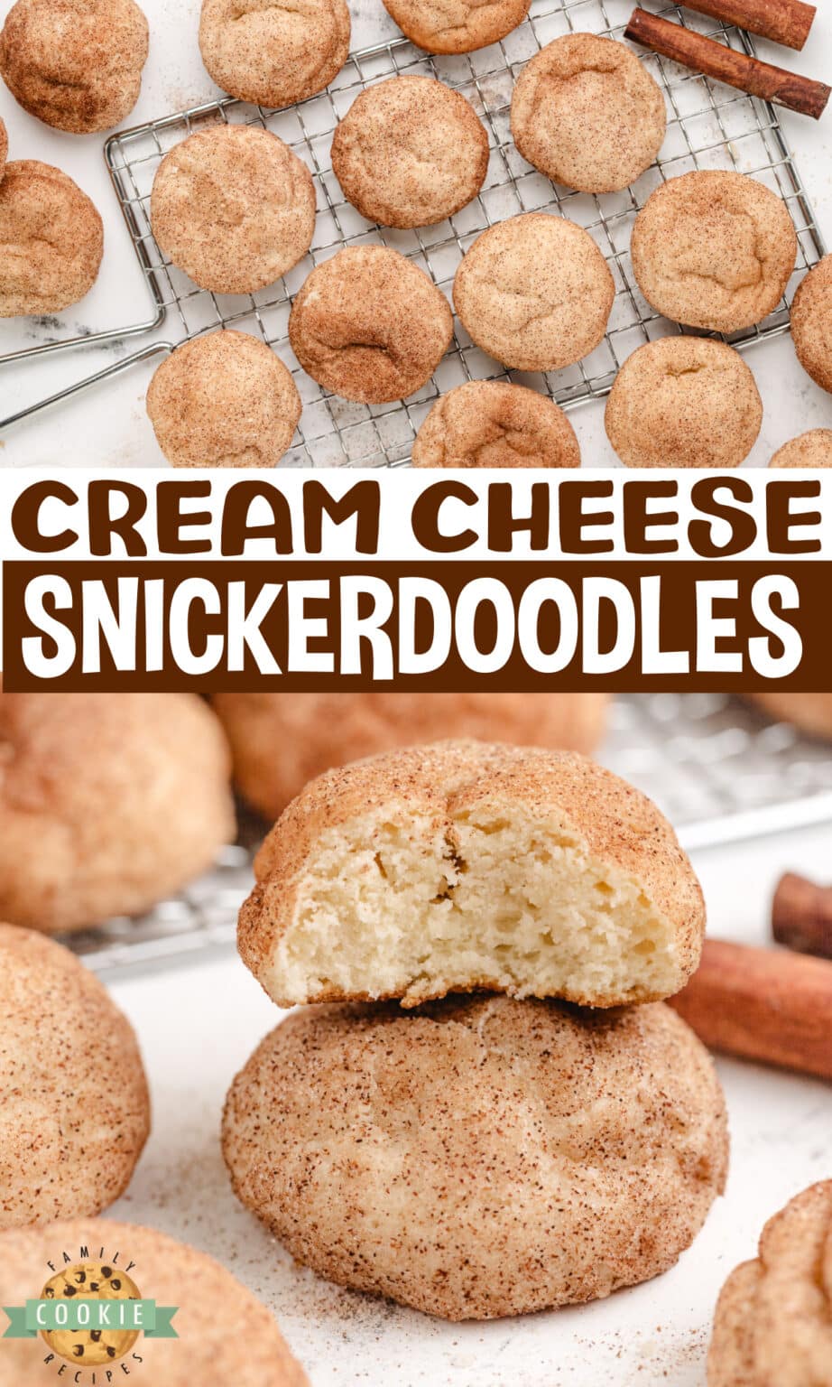 CREAM CHEESE SNICKERDOODLE COOKIES - Family Cookie Recipes